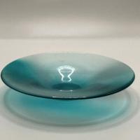 China Teal Color Glass Bowl Dinner Plate Set Elegant Dining For Stylish Table Settings for sale