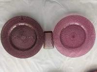 China Purple Plate Charger Decorative Glass Vase Glossy Finish for Elegant Home Decor for sale
