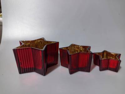 China Crimson Glass Candle Holder Rich Red Tint Votive for Statement Table Decor for sale