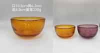 China Honey Amber Glass Charger Plate Golden Tone Round for Cozy Dinner Gatherings for sale