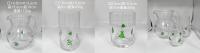 China Christmas Tree Painted Glass Pitcher Set 19.6 cm Tall 1720 g Holiday Drink Serving Jug for sale