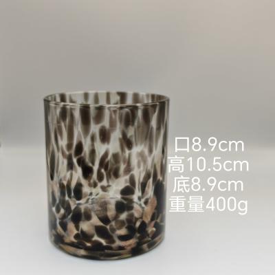 China Hammered Mottled Glass Tumbler 8.9 cm Rim 10.5 cm Tall 400 g Grey Brown Bar Cup for sale