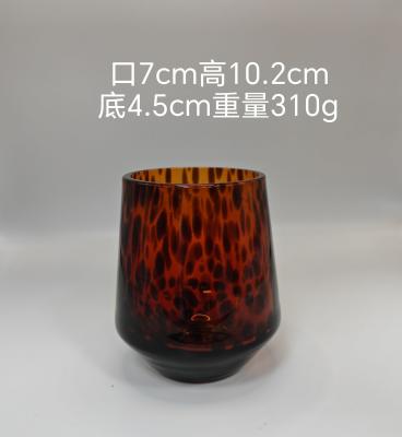 China Amber Brown Sprayed Glass Tumbler 7 cm Rim 10.2 cm Tall 310 g Slim Bar Drink Cup for sale