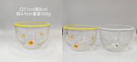 China Yellow Rim Bubble Glass Bowl 11 cm Rim 8 cm Tall 350 g Dessert and Ice Cream Bowl for sale