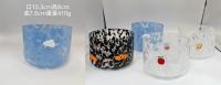 China Novelty Applique Glass Tumbler Range Four Designs 10.3 cm Rim 8 cm Tall 410 g Cups for sale