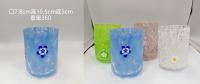 China Floral Applique Glass Tumbler Range Four Colours 7.8 cm Rim 10.5 cm Tall 350 g Cups for sale