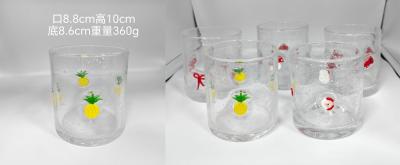China Pineapple Motif Glass Tumbler Range 8.8 cm Rim 10 cm Tall 360 g Novelty Cups for sale