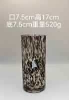 China Leopard Speckle Glass Tumbler Range Three Motifs 7.5 cm Rim 17 cm Tall 520 g Cups for sale