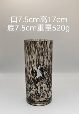 China Light Green Leaf Glass Tumbler Duo Two Sizes Vein Texture Daily Water Cups for sale