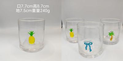 China Embossed Clear Glass Tumbler Range Four Patterns 7.7 cm Rim 8.7 cm Tall 240 g Cups for sale