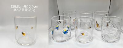 China Patterned Clear Glass Tumbler Range Seven Designs 8.8 cm Rim 10.4 cm Tall 380 g Cups for sale
