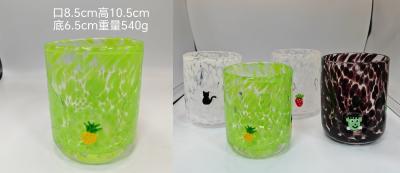 China Speckle Motif Glass Tumbler Range Four Designs 8.5 cm Rim 10.5 cm Tall 540 g Cups for sale