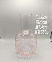 China Blush Embossed Glass Tumbler 7 cm Rim 9.5 cm Tall 150 g Light Drinking Cup for sale