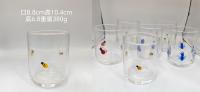 China Insect Motif Glass Tumbler Range Six Designs 8.8 cm Rim 10.4 cm Tall 380 g Cups for sale