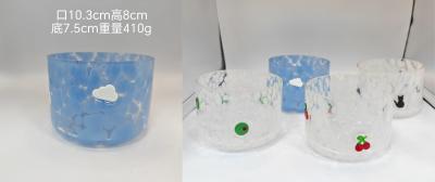 China Cloud Applique Glass Tumbler Range Five Colours 10.3 cm Rim 8 cm Tall 410 g Cups for sale