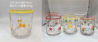 China Colour Rim Bow Glass Tumbler Range Six Shades 9.3 cm Rim 9.9 cm Tall 450 g Cups for sale