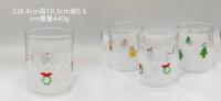 China Frosted Christmas Glass Tumbler Range Four Designs 8.4 cm Rim 10.3 cm Tall 440 g Cups for sale