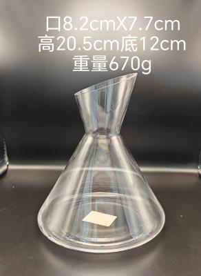 China Angled Neck Clear Glass Decanter Slant Mouth Wine Carafe for Table Service for sale