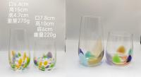 China Colour Block Glass Tumbler Range Four Shades Two Sizes 6.4 cm Rim 270 g Cups for sale
