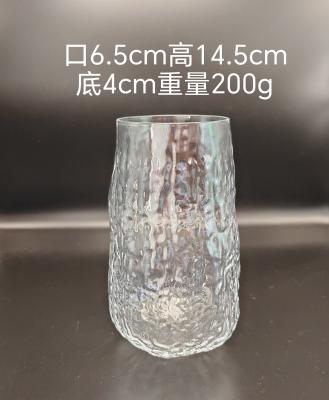 China Hammered Clear Glass Tumbler 6.5 cm Rim 14.5 cm Tall 200 g Slim Highball for sale