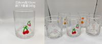 China Cherry Relief Glass Tumbler Range Six Colours 8 cm Rim 10 cm Tall 340 g Cups for sale