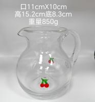 China Clear Glass Pitcher 11 cm Rim 15.2 cm Tall 850 g Large Water Serving Jug for sale