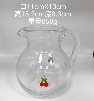 China Clear Glass Pitcher 11 cm Rim 15.2 cm Tall 850 g Large Water Serving Jug for sale