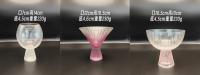 China Ribbed Coupe Glass Trio Pink Gradient Base 14 cm Tall 220 g Stemmed Dessert Glasses for sale