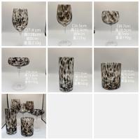 China Leopard Spot Stemmed Glass Range Six Sizes 22.5 cm Tall 220 g Brown Grey Stemware for sale