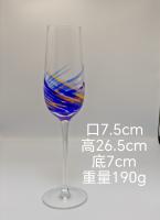 China Ribbon Twist Stemmed Glass 26.5 cm Tall 190 g Multi Colour Thread Bowl for sale