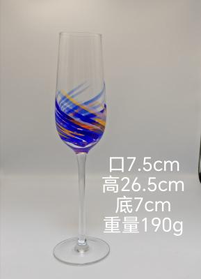 China Ribbon Twist Stemmed Glass 26.5 cm Tall 190 g Multi Colour Thread Bowl for sale