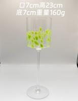 China Lime Speckle Stemmed Glass Range Two Heights 23 cm Tall 160 g Green Bowl for sale