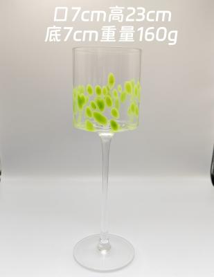 China Lime Speckle Stemmed Glass Range Two Heights 23 cm Tall 160 g Green Bowl for sale