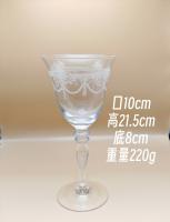 China Lace Relief Stemmed Glass 21.5 cm Tall 220 g 10 cm Rim Crystal Bowl for sale