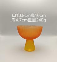 China Peach Gradient Stemmed Bowl Range Three Shapes 11.5 cm Tall 270 g for sale