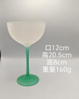 China Mint Fade Stemmed Glass 20.5 cm Tall 160 g Milky White Bowl Green Stem for sale