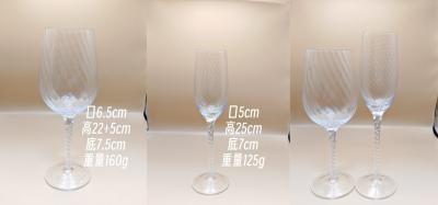 China Twist Clear Stemmed Glass Range Two Sizes 25 cm Tall 160 g Spiral Stem for sale