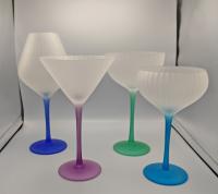 China Pastel Stem Bowl Set Four Colours Frosted White Bowl 20 cm Tall 160 g for sale