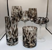 China Slate Speckle Glass Set Six Pieces Grey Black Mottle Mixed Formats for sale