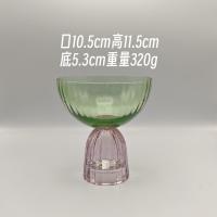 China Jade Bowl Lilac Base Stemmed Bowl 11.5 cm Tall 320 g Two Tone Glass for sale