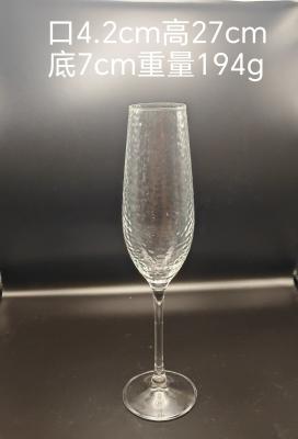 China Shimmer Hammered Champagne Flute 27 cm Tall 194 g Textured Bowl for sale