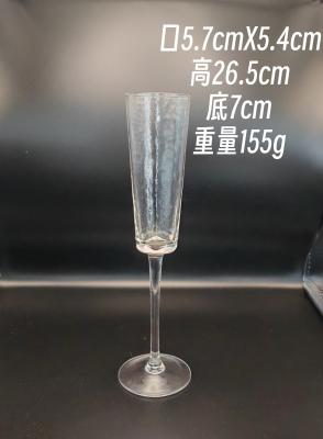 China Gale Hammered Champagne Flute 26.5 cm Tall 155 g Narrow Bowl Stemware for sale