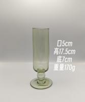 China Dune Wavy Rim Stemmed Cup 17.5 cm Tall 170 g Grey Green Glass for sale