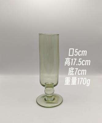 China Dune Wavy Rim Stemmed Cup 17.5 cm Tall 170 g Grey Green Glass for sale
