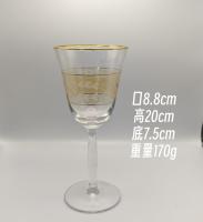 China Laurel Gold Leaf Relief Glass 20 cm Tall 170 g Double Gold Line Bowl for sale