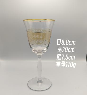 China Laurel Gold Leaf Relief Glass 20 cm Tall 170 g Double Gold Line Bowl for sale