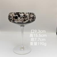 China Ash Mottle Stemmed Bowl 15.5 cm Tall 190 g Grey Black Inclusion Glass for sale