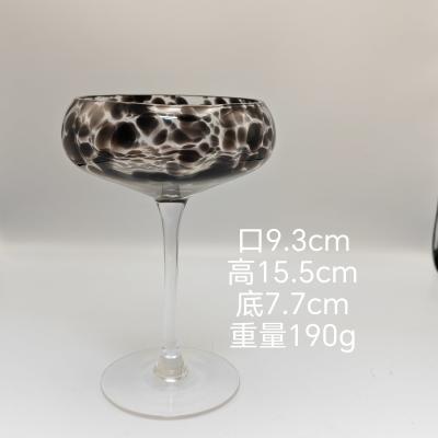 China Ash Mottle Stemmed Bowl 15.5 cm Tall 190 g Grey Black Inclusion Glass for sale