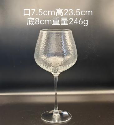 China Anvil Hammered Wine Glass 23.5 cm Tall 246 g 7.5 cm Bowl Stemware for sale