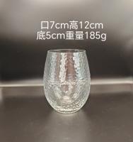 China Cobble Hammered Tumbler 12 cm Tall 185 g Short Textured Glass Cup for sale